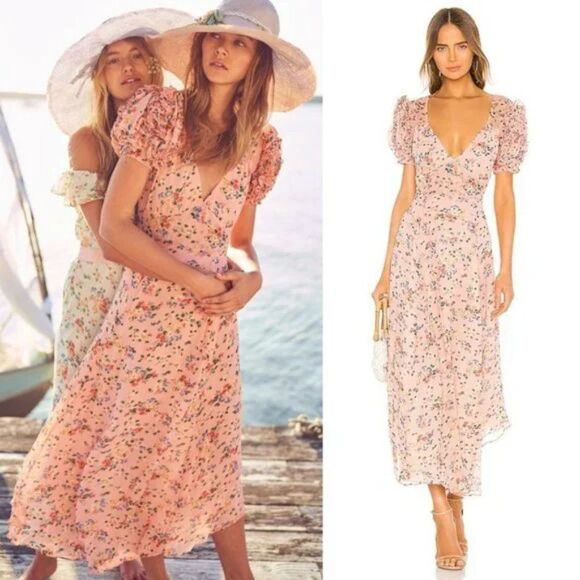 LoveShackFancy | Dresses | Loveshackfancyclemence Floral Rufflemidi ...